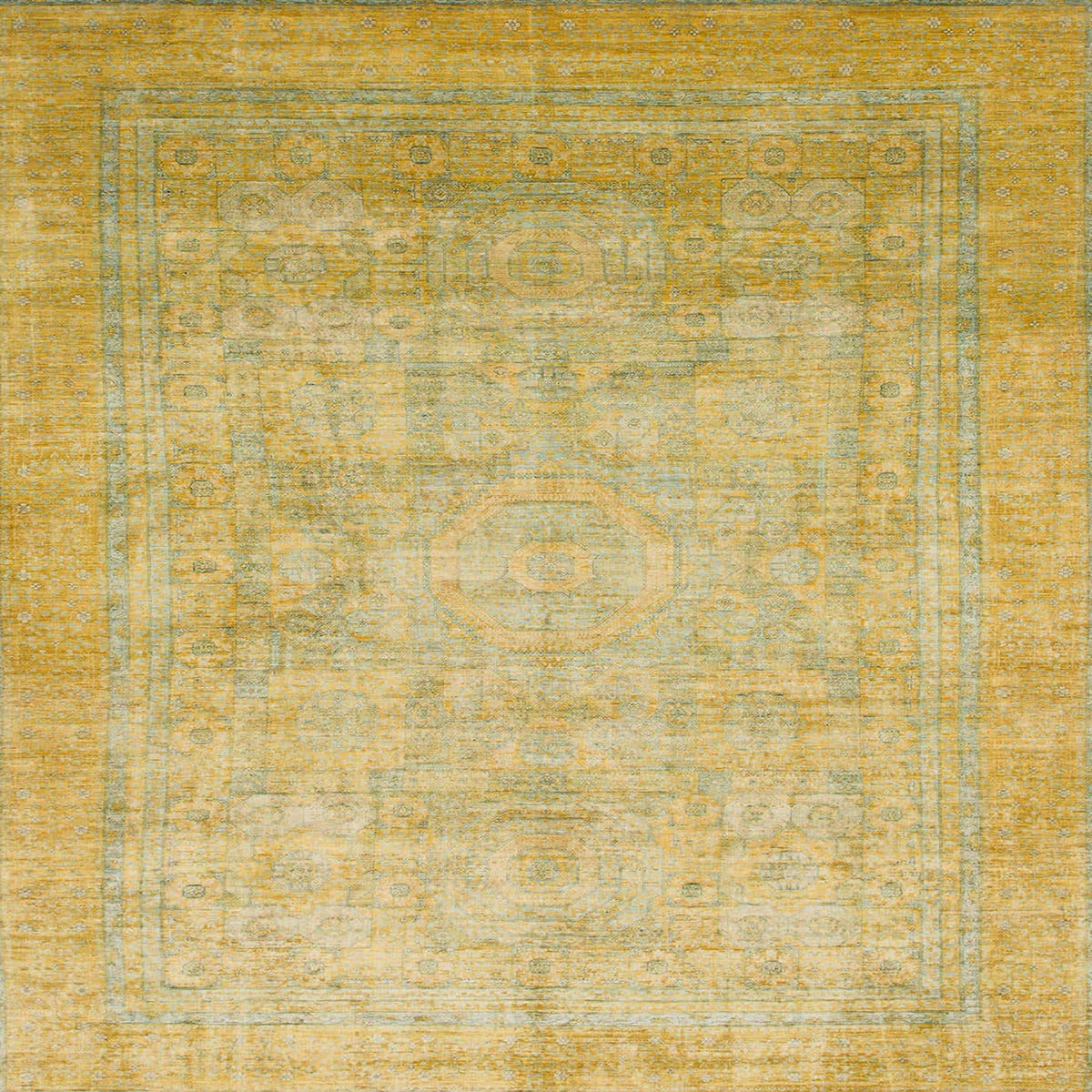 Ahgly Company Indoor Square Abstract Orange Gold Abstract Area Rugs, 6 ...