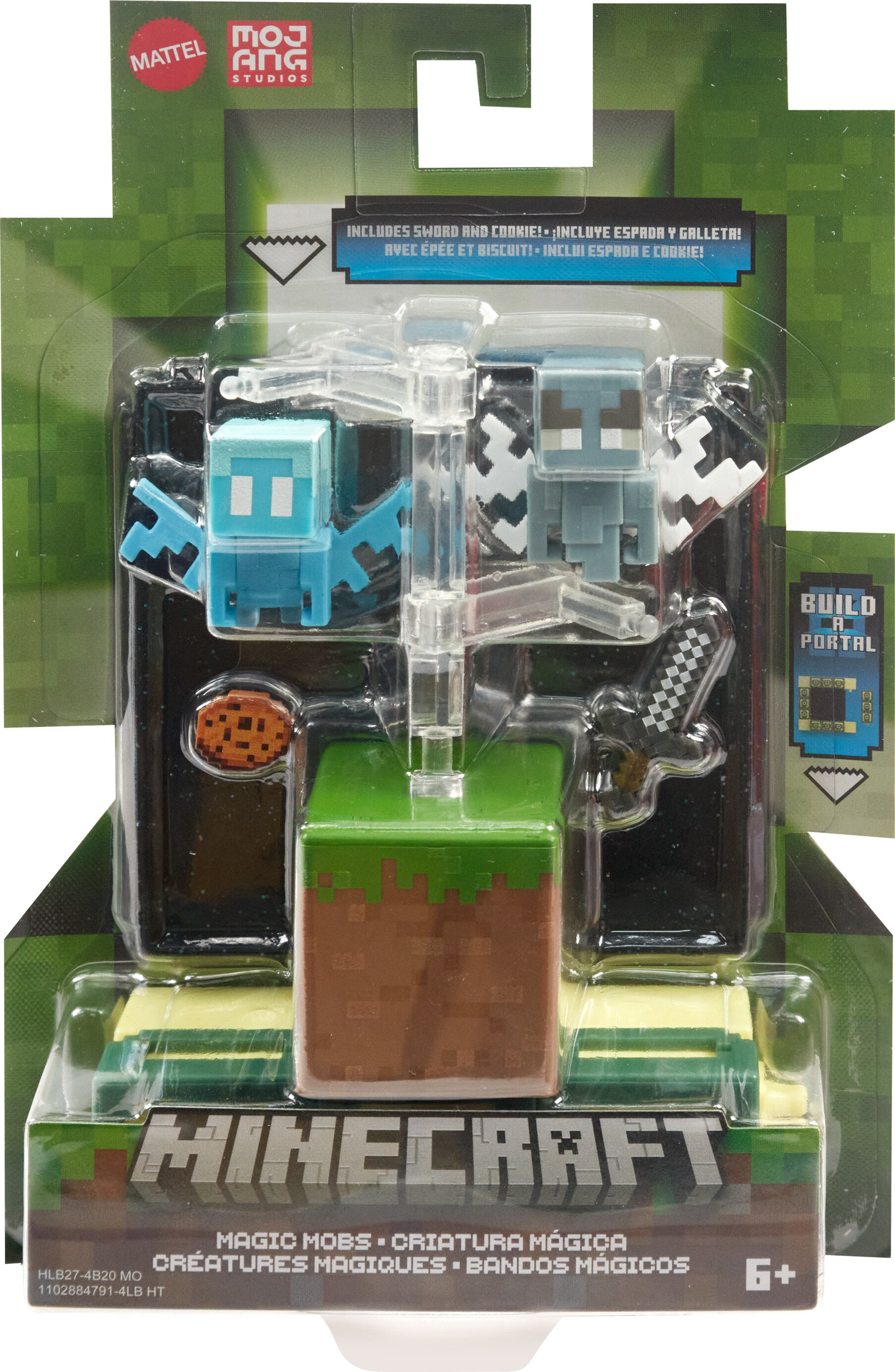 Minecraft Action Figure & Accessory, Sword & Cookie with Portal Piece ...