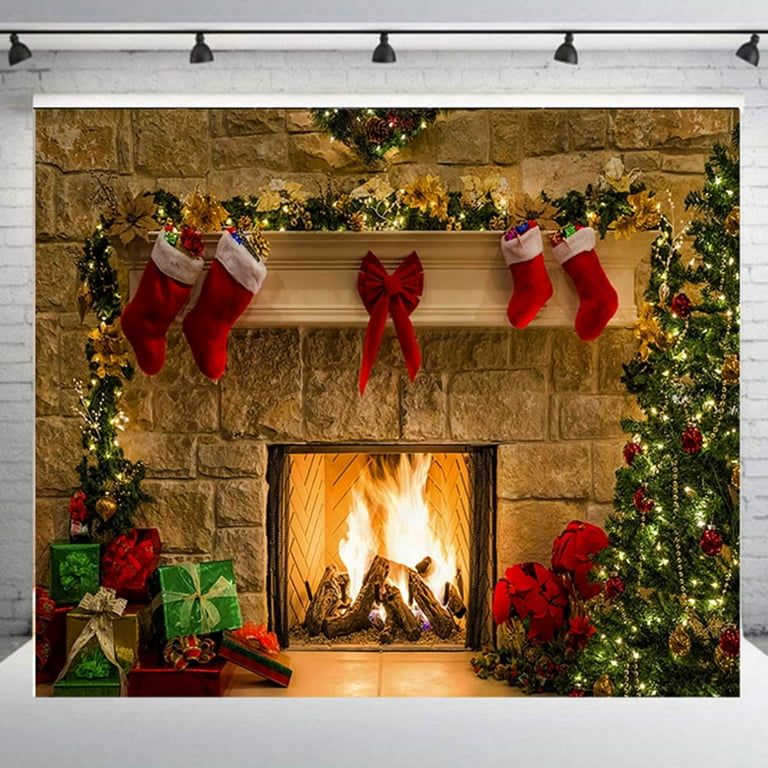 Christmas Tree Fireplace Backgrounds