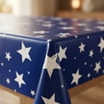 4th of July Party Table Cover with American Flag Design - Disposable PE ...
