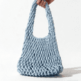Candy Color Cotton Rope Hand-Woven Tote Bag - Hollow Mesh Beach Bucket ...