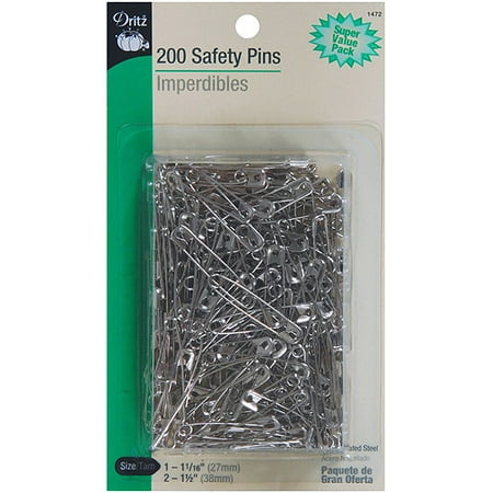 Safety Pins Size 1 & 2, 200/pkg - Walmart.com