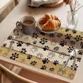 Animal Paw Print Cotton Linen Placemats Set of 2, Dog Claws Pattern ...