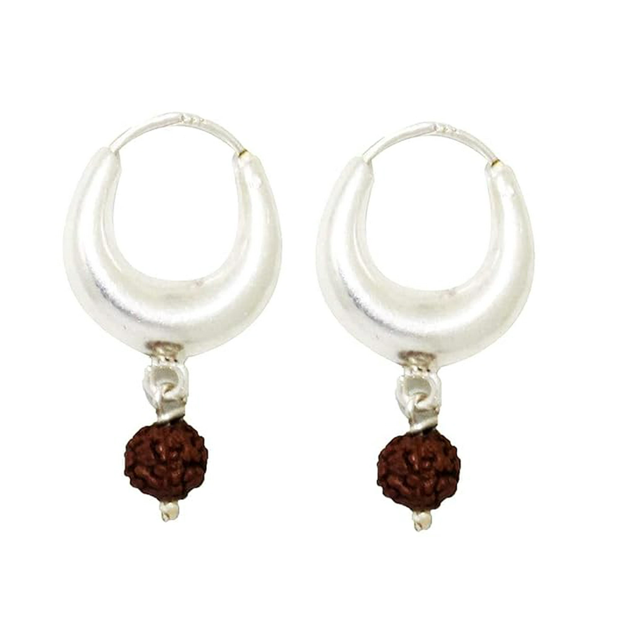 Click here for Rudraksha (Hoop Earrings) For Men & Women - 12 Mm prices