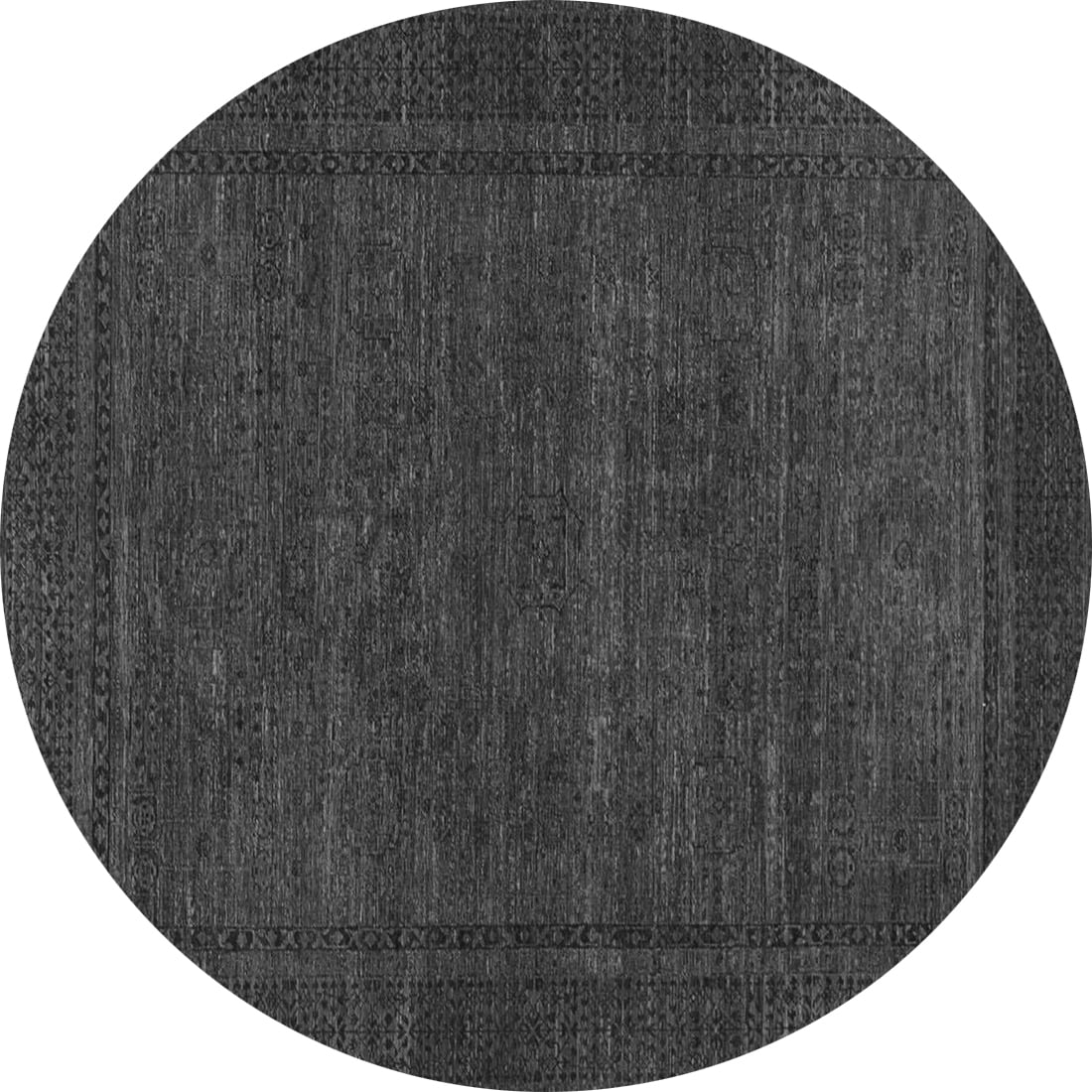 Ahgly Company Indoor Round Abstract Gray Modern Area Rugs, 4' Round ...