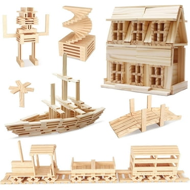 Melissa & Doug Standard Unit Solid-Wood Building Blocks With Wooden ...