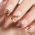 Short Press on Nails,Short Square Nails 24 False Fake Nails with Nail ...