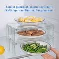 2pcs Refrigerator Organizer Stackable Fridge Rack Clear Plastic Kitchen ...
