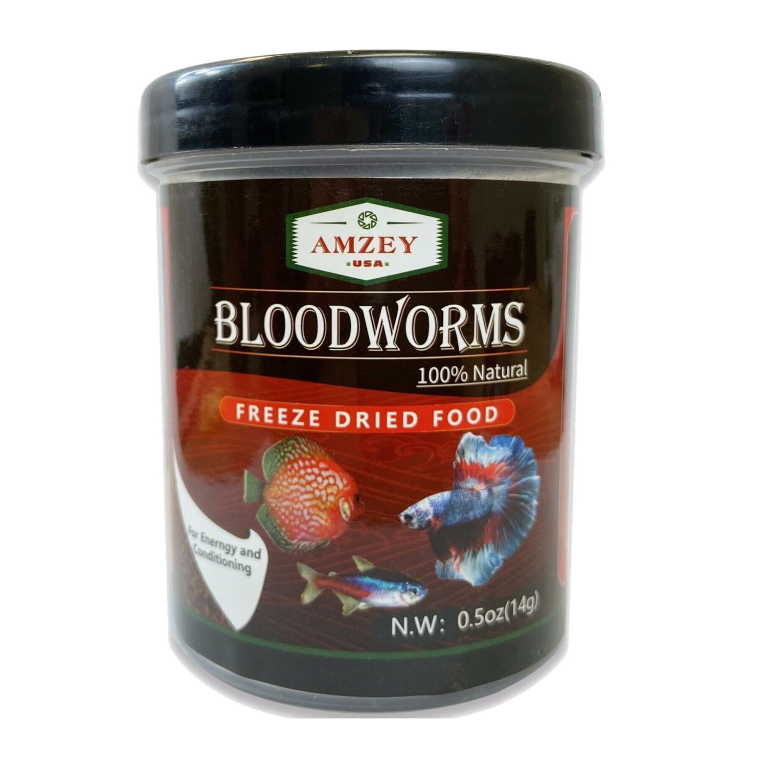 Amzey Freeze Dried Blood Worms 0.50 oz, Betta Fish Food, Goldfish Food ...