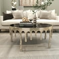 DecMode 36" x 16" Silver Aluminum Drip Coffee Table with Melting ...