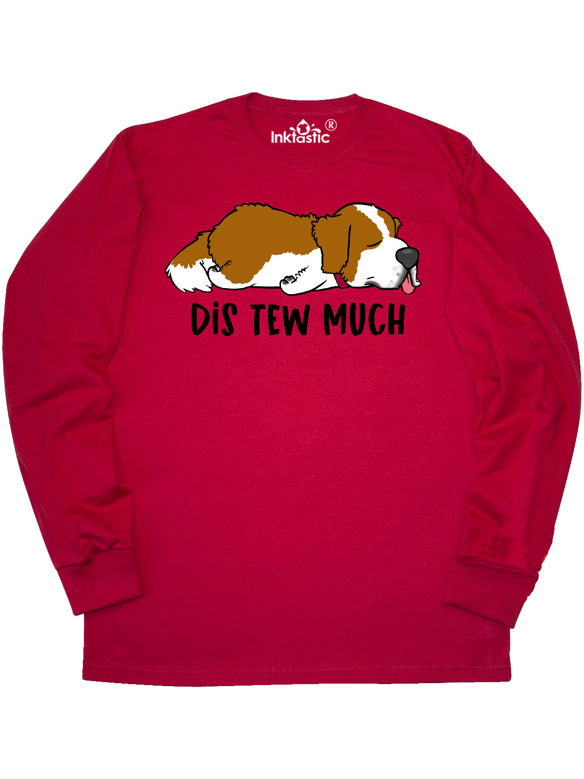 Inktastic Napping Dis Tew Much St. Bernard Long Sleeve T-Shirt ...
