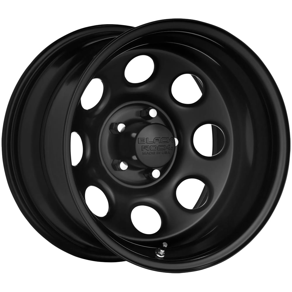 Black Rock 997B Soft 8 15x8 5x4.75" -19mm Black Wheel Rim 15" Inch ...
