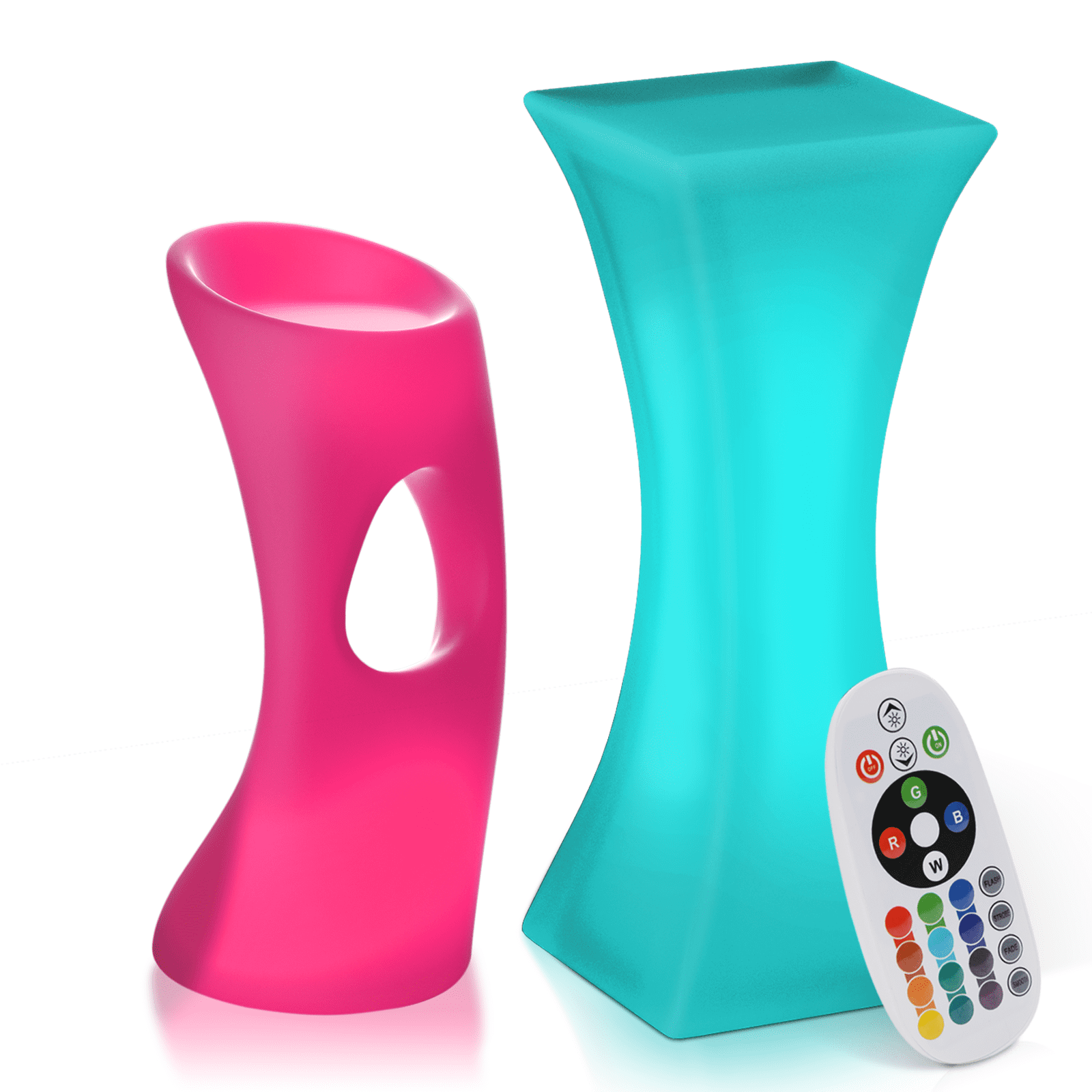 Magshion Set of 2 LED Light Up Bar Table + Stool, 16 Color Changing ...