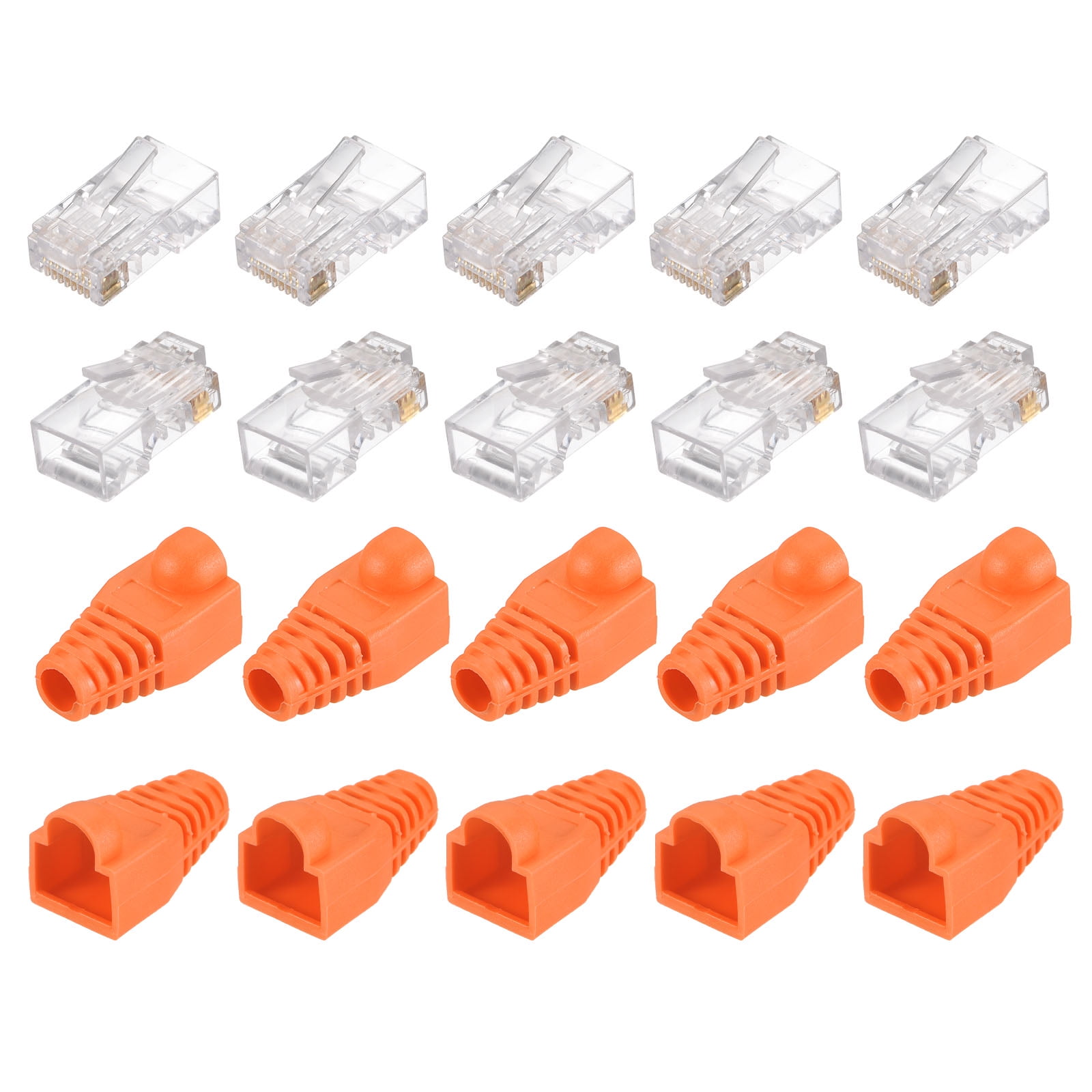 RJ45 Cat6 Connectors RJ45 Ends 8P8C Modular Plug Pass Through Connector ...