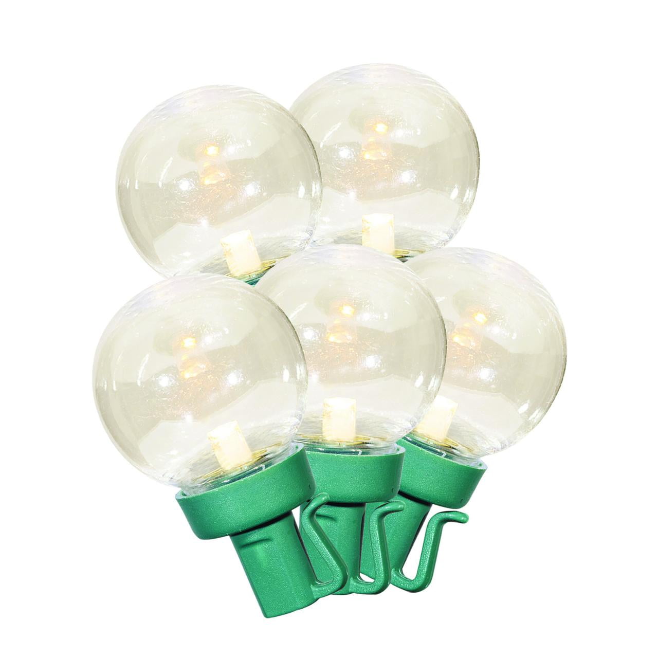 Holiday Time 100-Count Warm White LED Super Bright G30 Christmas Lights ...