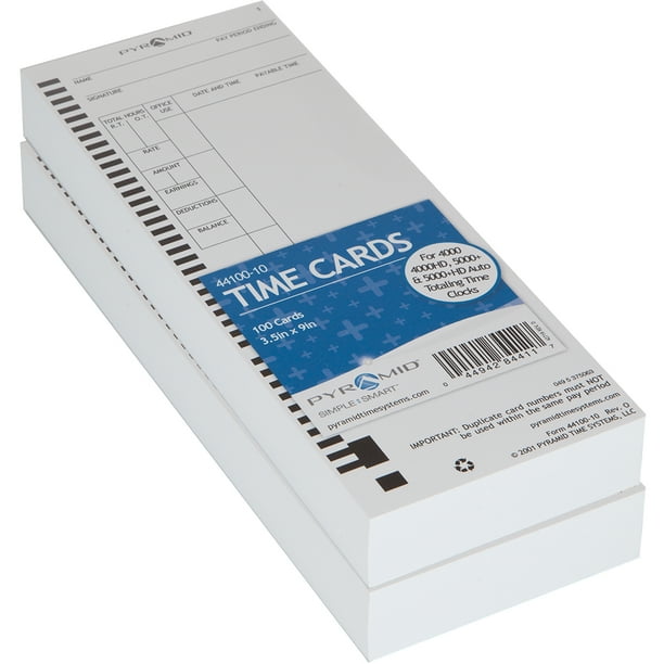 Pyramid 44100-10 Genuine Time Cards for 4000, 4000Pro, 4000HD, 5000 and ...