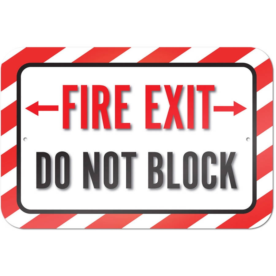 Fire Exit Do Not Block Sign - Walmart.com - Walmart.com