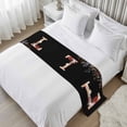 Black Letter L Flower Bed Runner Twin Size Watercolor Alphabet L Pink ...
