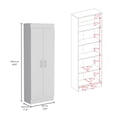 LiviNest Nepal Pantry Cabinet, 2-Door Freestanding Storage with 5 ...