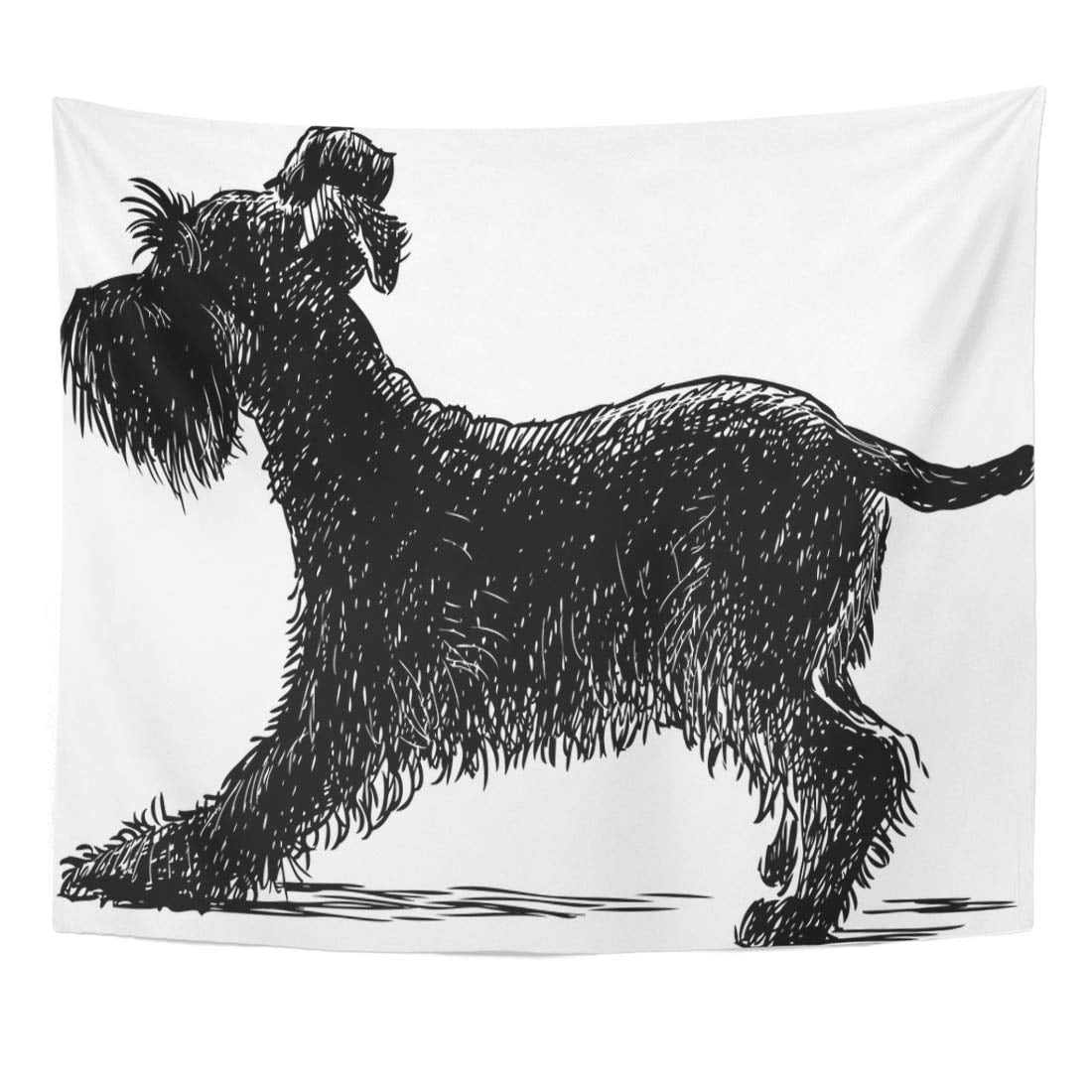 ZEALGNED Black Dog Little Schnauzer Giant Beard Canine Domestic Wall ...