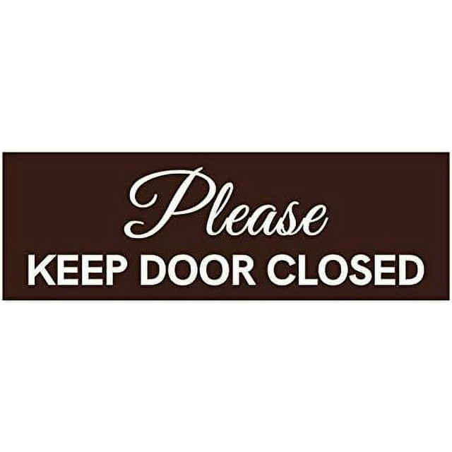 basic please keep door closed sign (dark brown) - small - Walmart.com