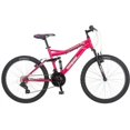 Mongoose 24 Mountain Bike for Girls, 21-Speed, Shimano, Suspension ...