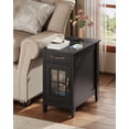 Farmhouse End Table w/Charging Station, Narrow Nightstand for Living ...