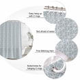 Blue Grey Geometric Bathroom Shower Curtains with 12 Hooks Polyester ...