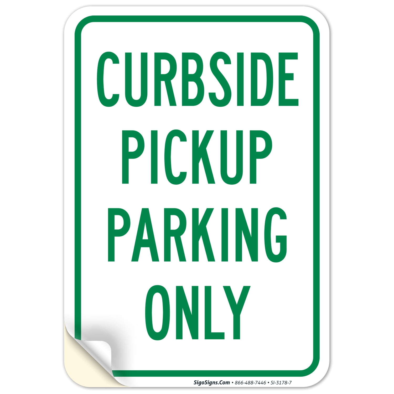 Curbside Pickup Parking Only Sign, 10x7 Vinyl Sticker - Walmart.com