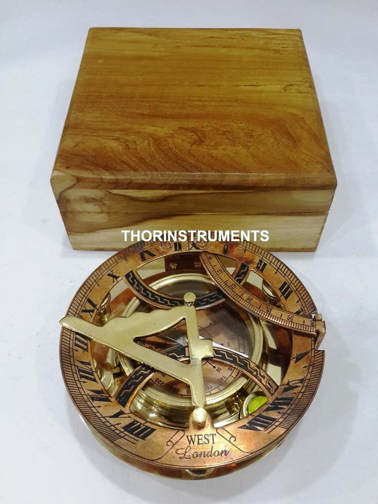 Nautical Copper & Brass Sundial Compass 4.5" Marine Compass - West ...