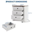 Farmhouse bedside table with Charging Station – 3 Drawers, Roman Column ...