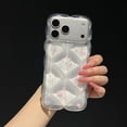 3D Rhombus Grid Bling Glitter Stars Phone Case for iPhone (iPhone 16 ...