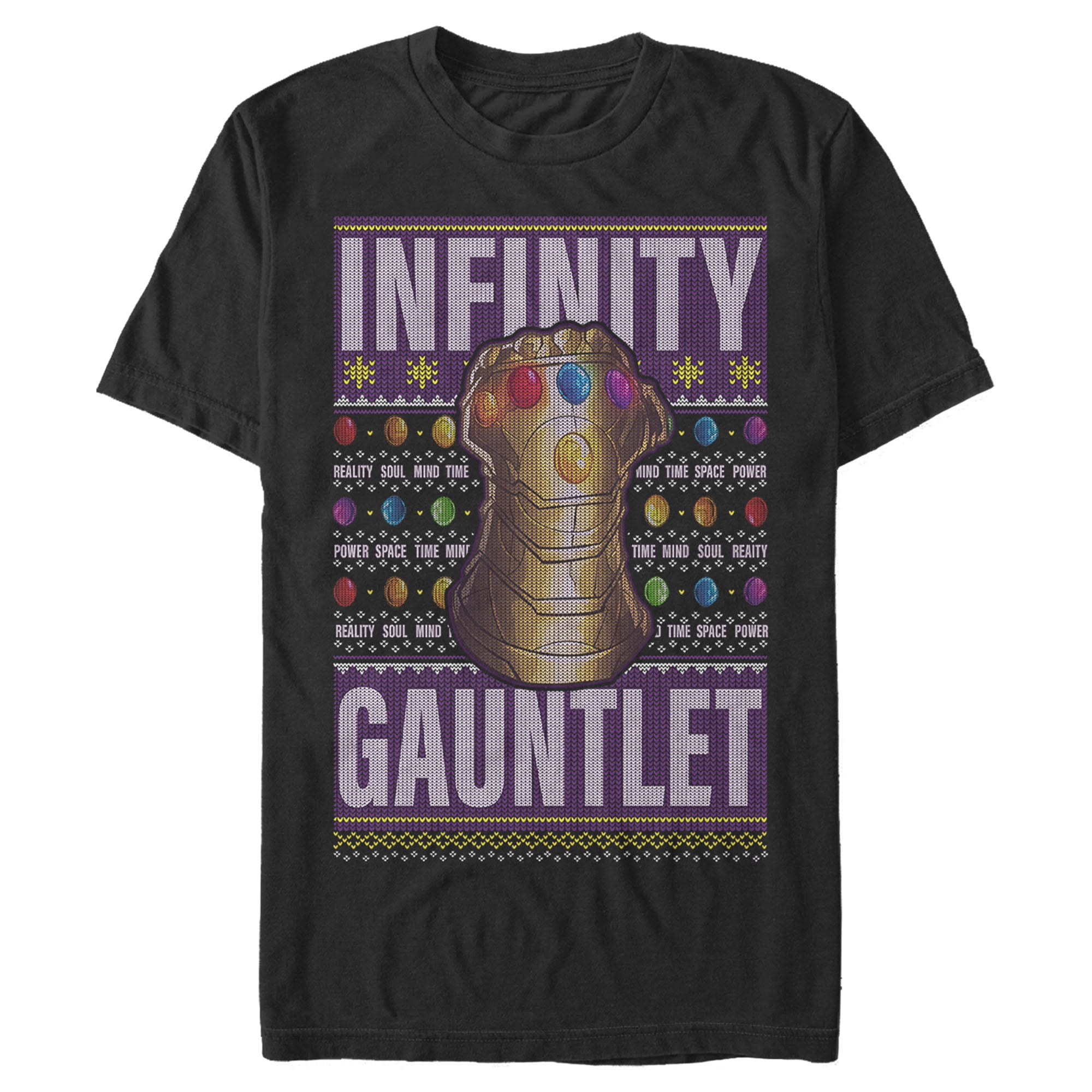 Men's Marvel Ugly Christmas Thanos Gauntlet Graphic Tee Black Small ...