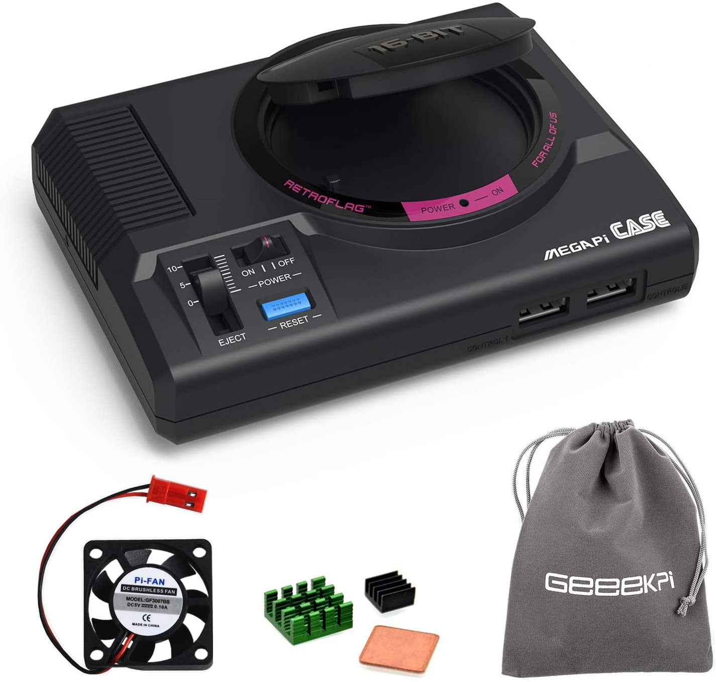 Retroflag MEGAPi Case with Functional Power and Reset Buttons Safe Shutdown and Safe Reset, with ...