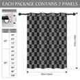 Black and Gray Checkered Pattern Blackout Curtains,Triple Weaved Fabric ...