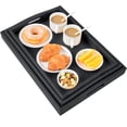 3 Pack Bamboo Serving Trays with Handles, Rectangular Kitchen Food Tray ...