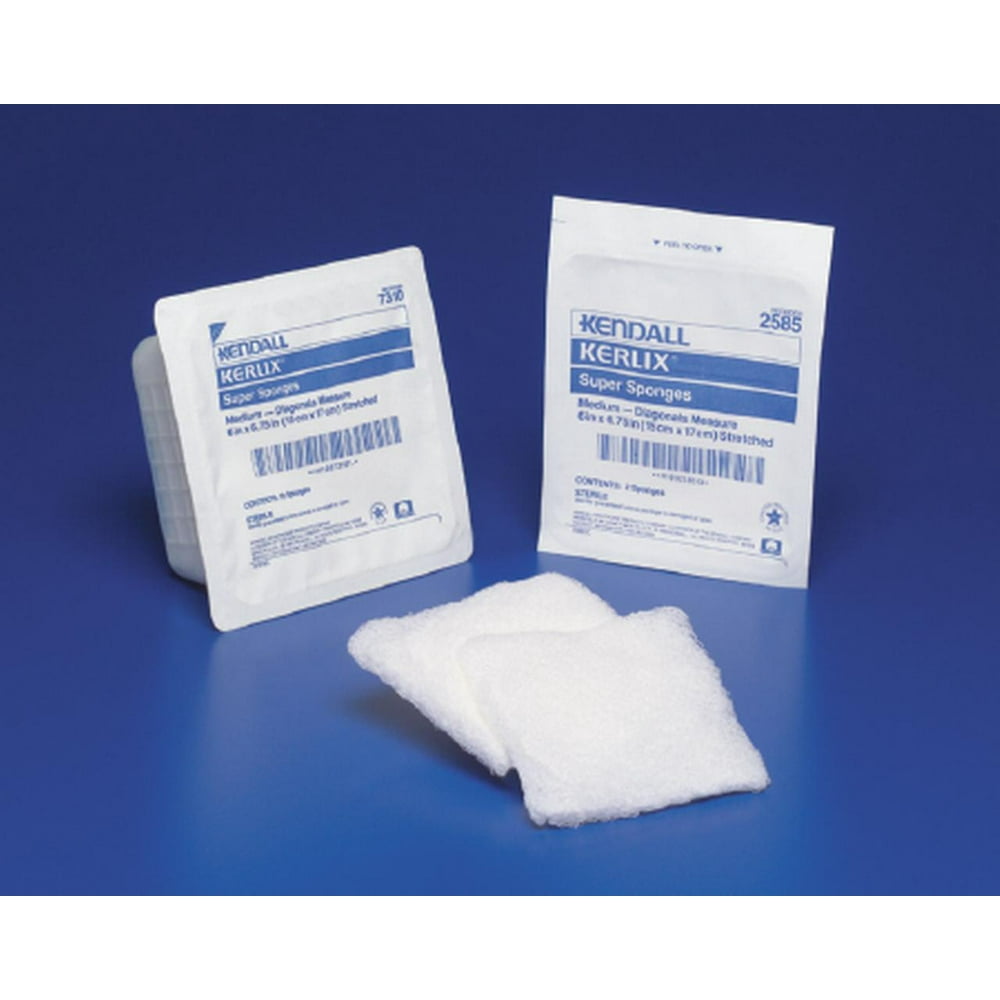 Kerlix Sterile Super Sponge Medium, 6'' x 6-3/4'', 5-Pack - Walmart.com ...