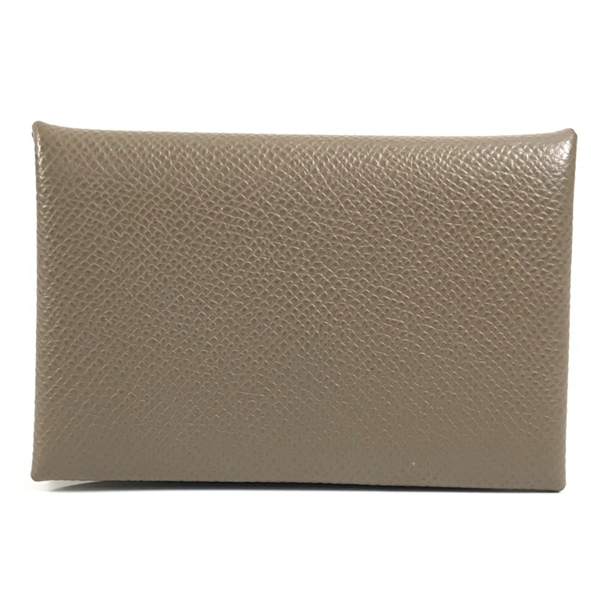 Pre-Owned HERMES Hermes Calvi Business Card Holder Pass Case Bi-fold ...