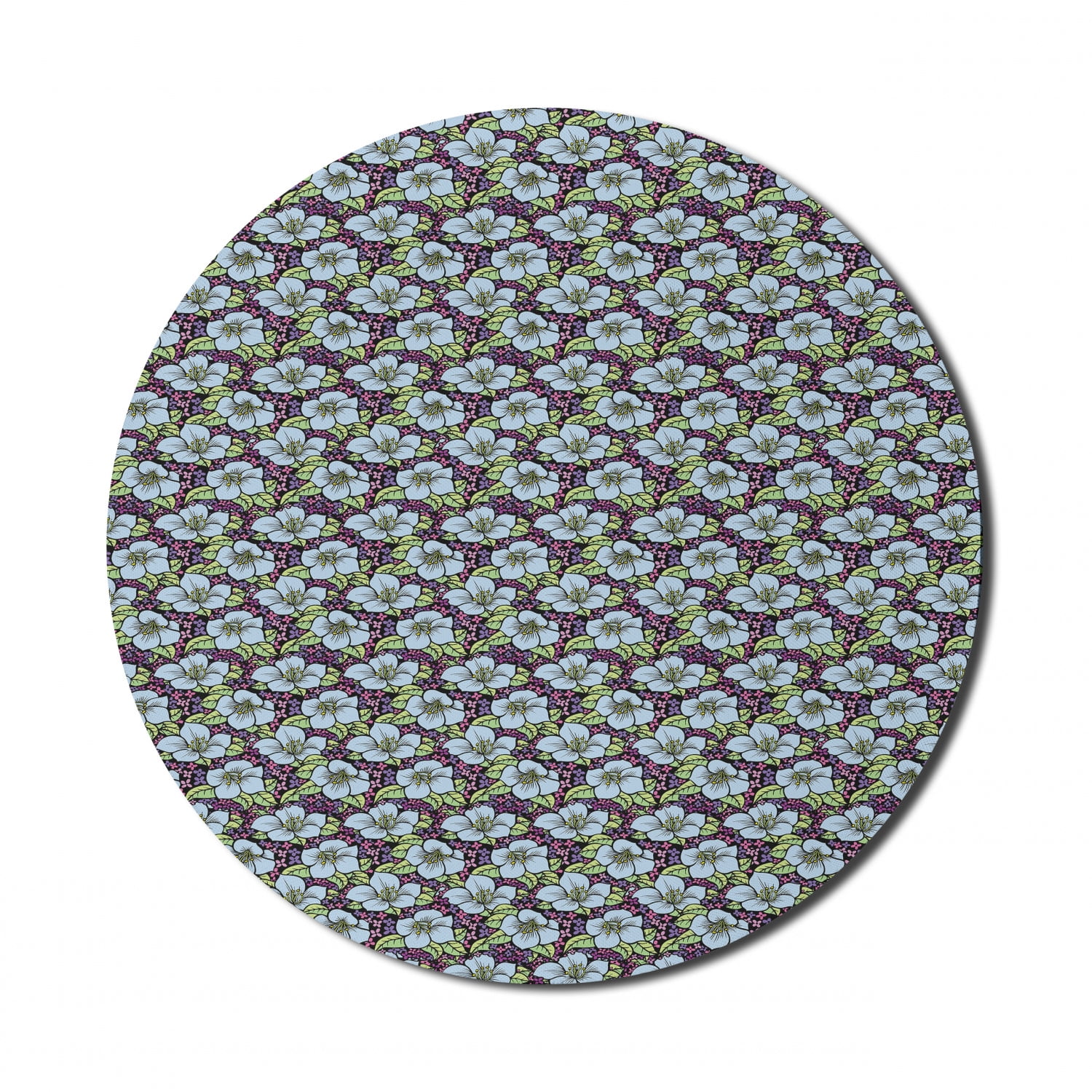 Flower Mouse Pad for Computers, Style Pattern with Blossoming Gardening ...