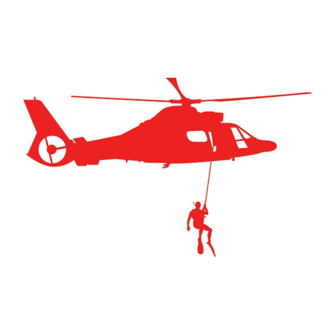 MH-65 w/ Rescue Swimmer Sticker Decal Die Cut - Self Adhesive Vinyl ...