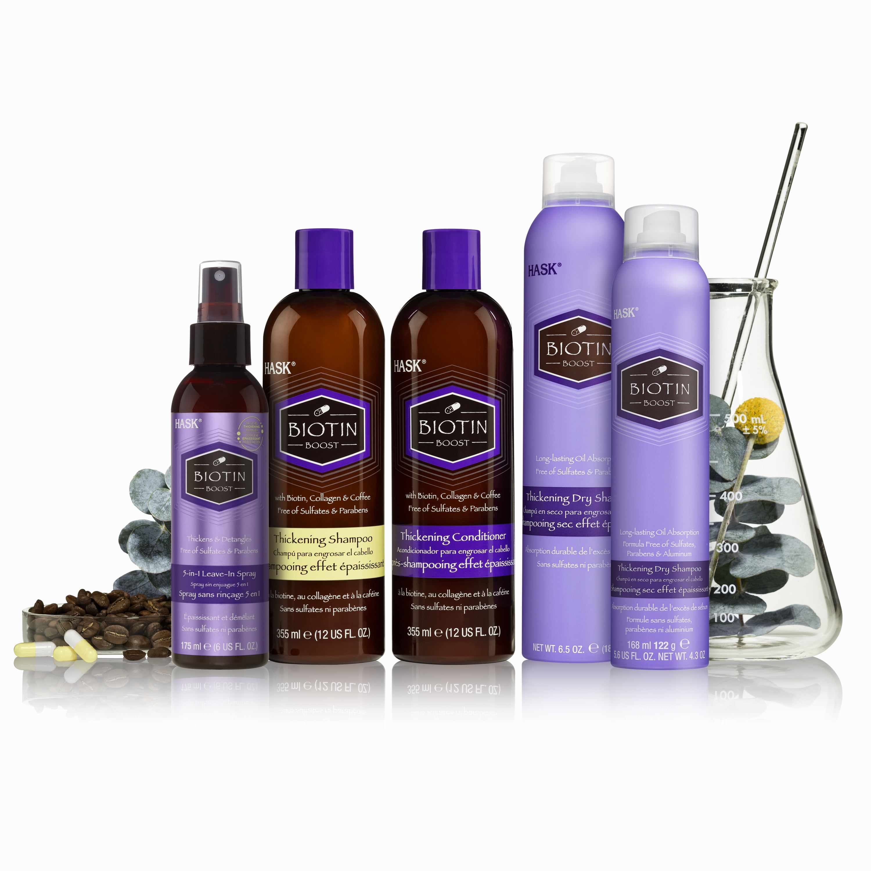 Hask Biotin Boost Thickening Volumizing 5-in-1 Leave-In Hair Spray with ...