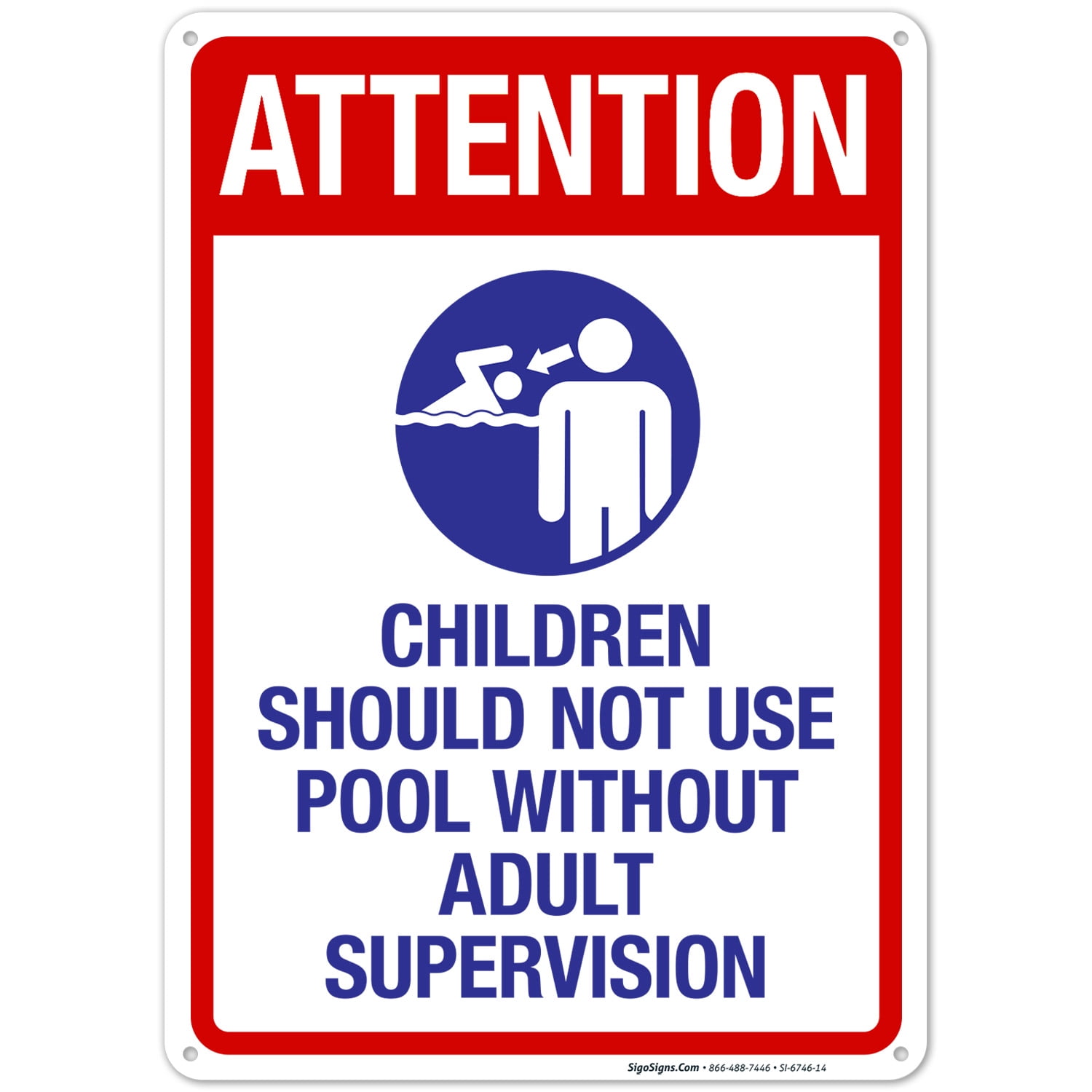Attention Children Should Not Use Pool Without Adult Supervision Sign ...
