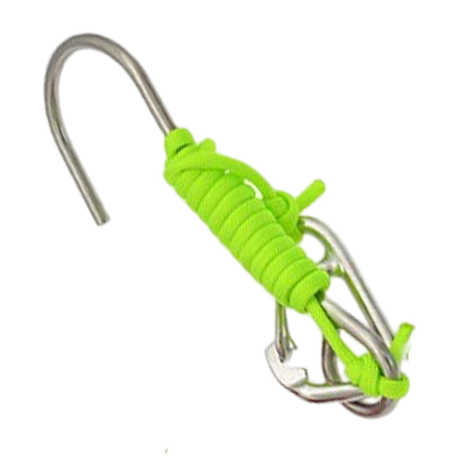 Diving Hook Stainless Steel Double Hook with Spiral Coil Lanyard and ...