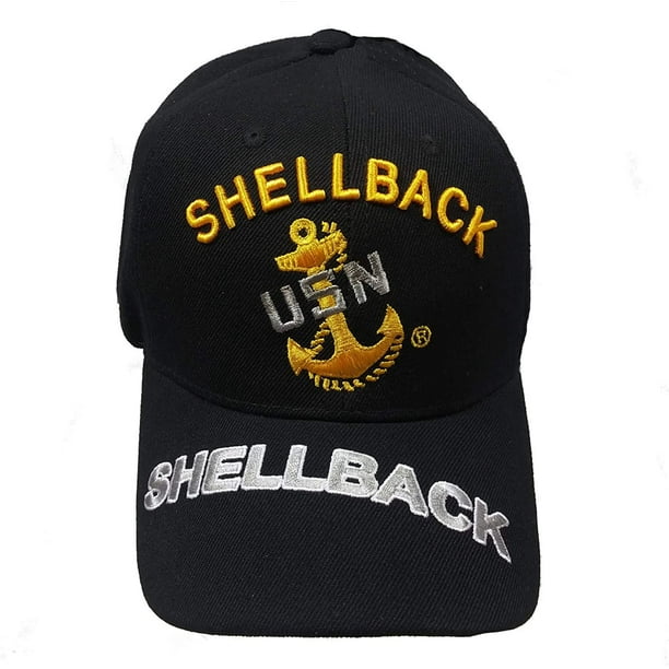 US Military Navy Shellback Black Adjustable Baseball Hat Cap - Walmart.com