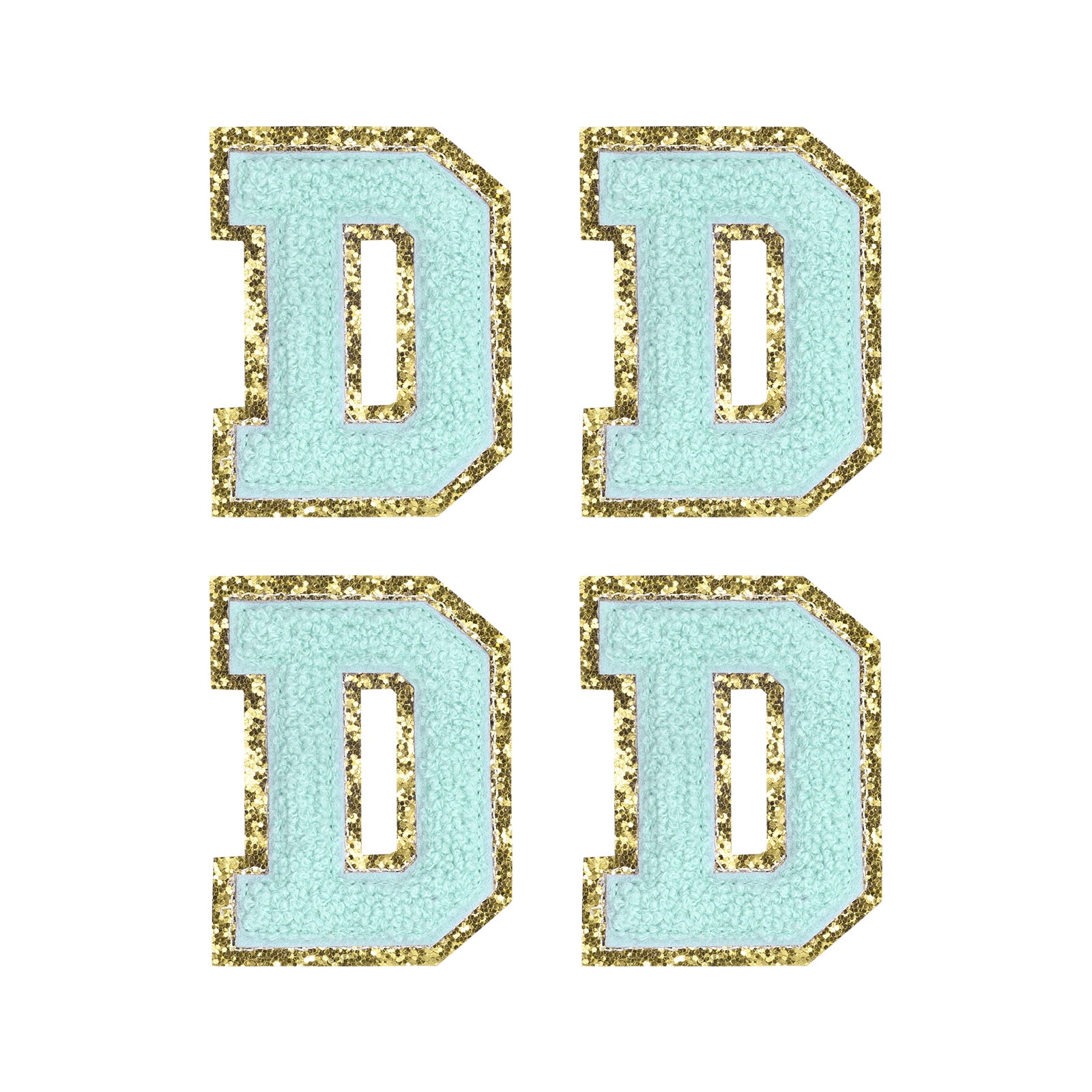 Uxcell Chenille Letter Patches Iron on Letter Patches Blue Alphabet D ...