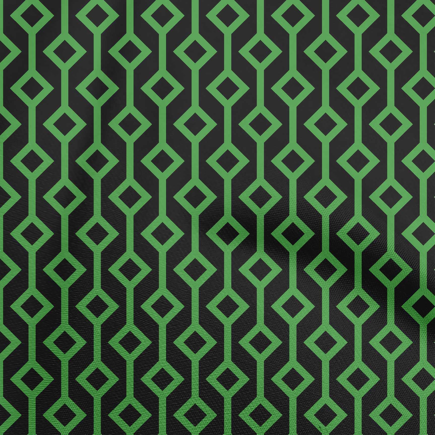 oneOone Cotton Silk Green Fabric Geometric Fabric For Sewing Printed ...