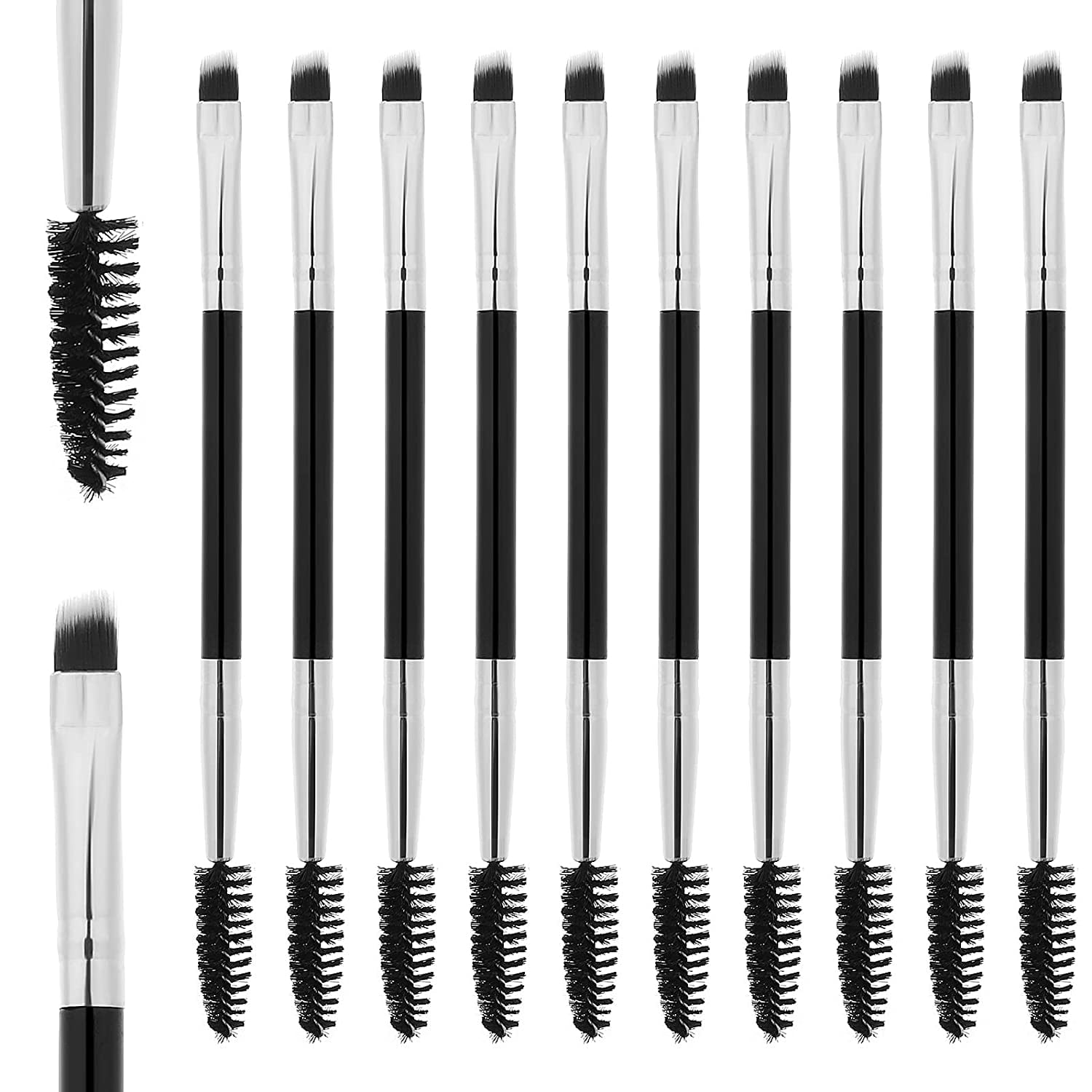12 Pieces Double-Ended Eye Brow Brush and Spoolie Brush Professional ...