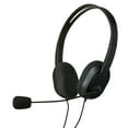 Onn+ 3.5mm AUX Stereo Headset with Microphone Black, Office-Style with ...