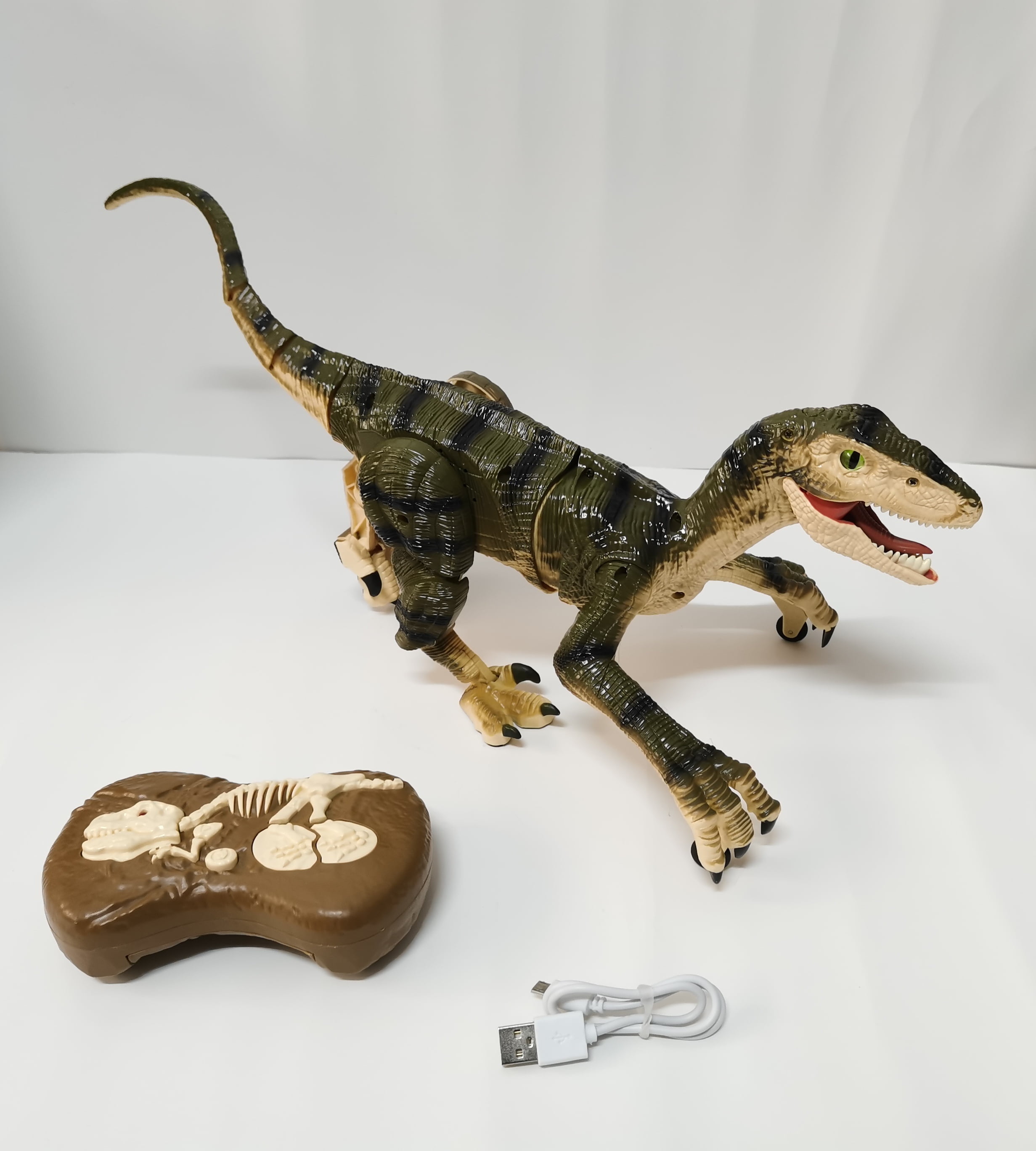 Remote Control Dinosaur Toys for Kids ,Walking Roaring Velociraptor, 2.4Ghz Electronic Realistic ...