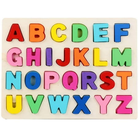 Wooden Alphabet Puzzle Abc Jigsaws Chunky Letters Early Learning Toys ...